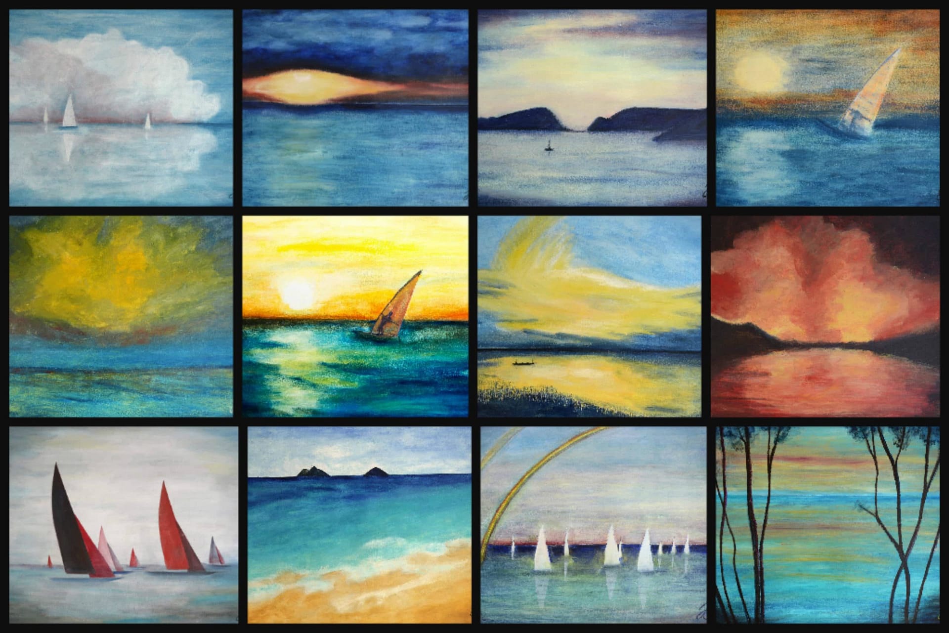 Fine Art Calendar 2019 with the painting series Horizon - Jutta Bluehberger